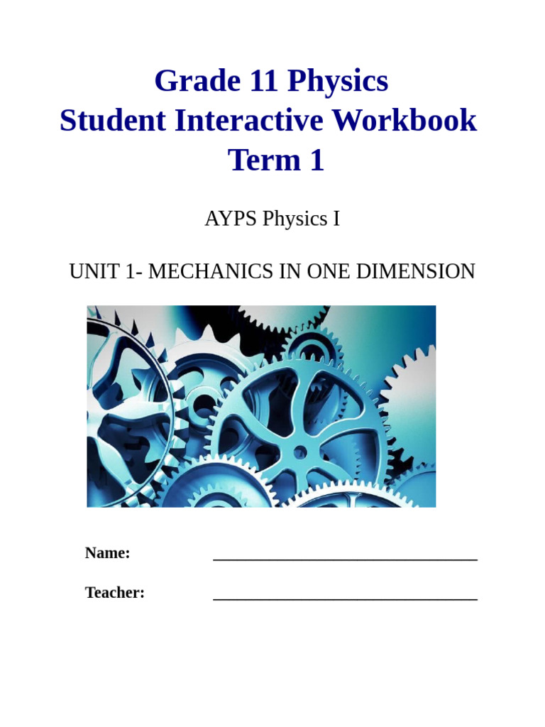 Physics I Interactive Notebook Unit 1 | PDF | Physics | Science