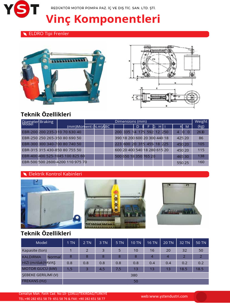 Eldro Tipi Frenler Teknik Ozelikleri | PDF