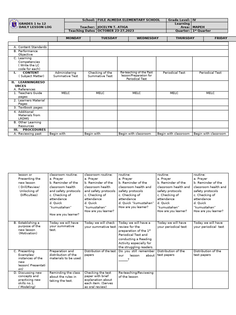 DLL Week 9 Reteaching Summative Test Review | PDF | Cognitive Science ...
