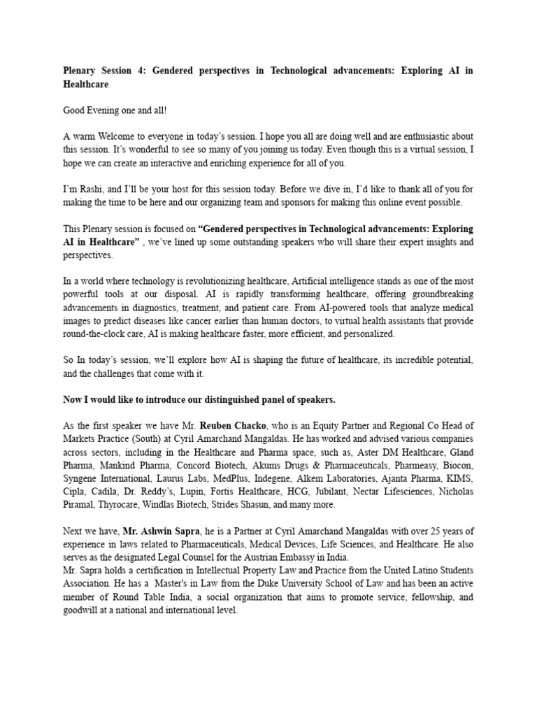 GDT Speech (7) | PDF | Health Care | Artificial Intelligence