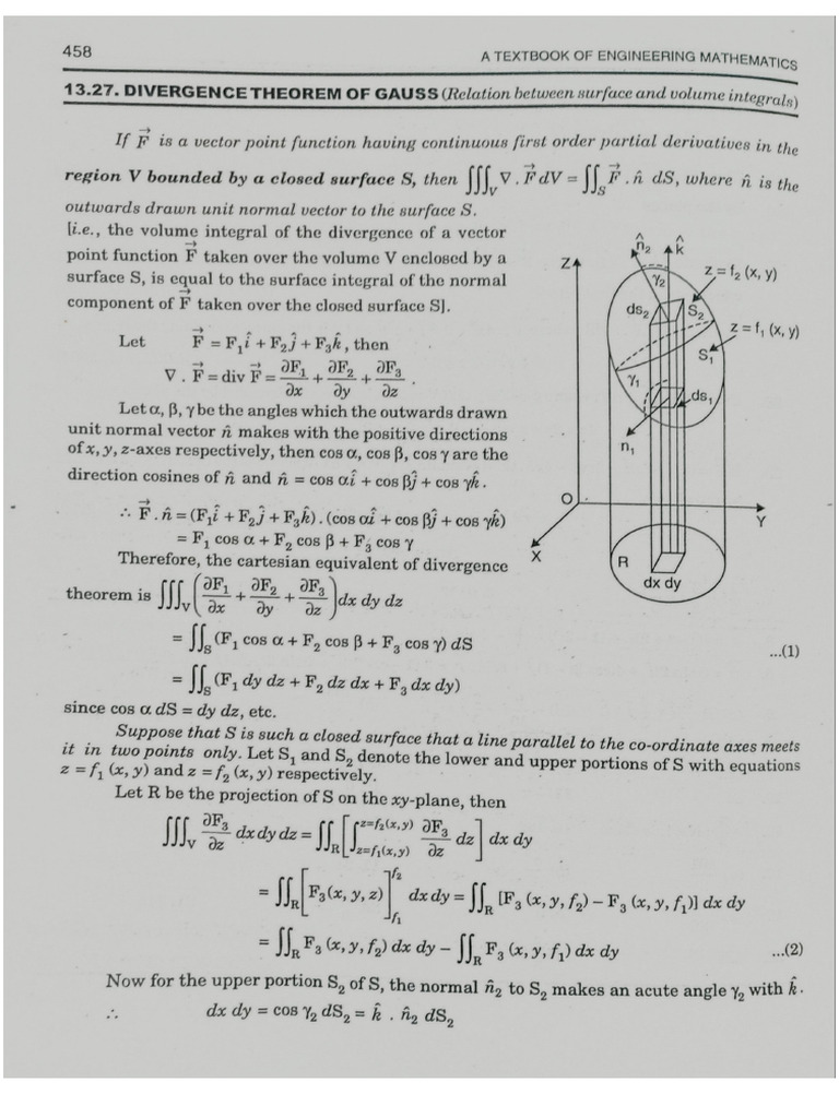 Unit-4 (Green, Guass, Stokes Theorem) | PDF