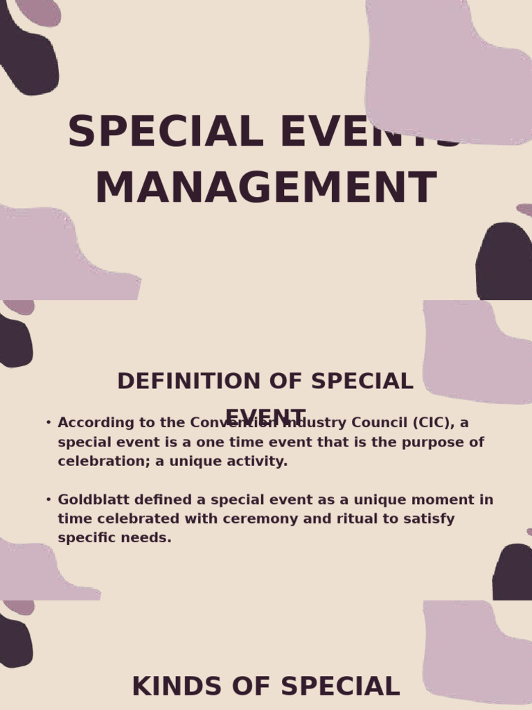 Special Events Management Guide | PDF | Sales | Marketing