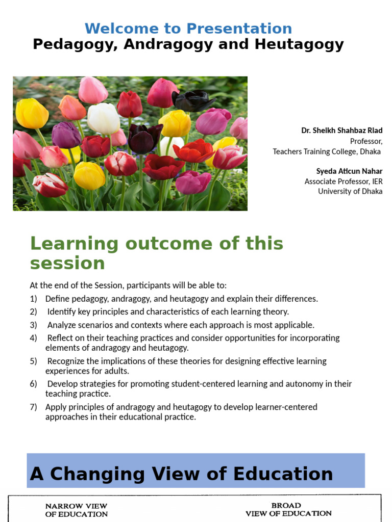 Welcome To Presentation: Pedagogy, Andragogy and Heutagogy | PDF ...