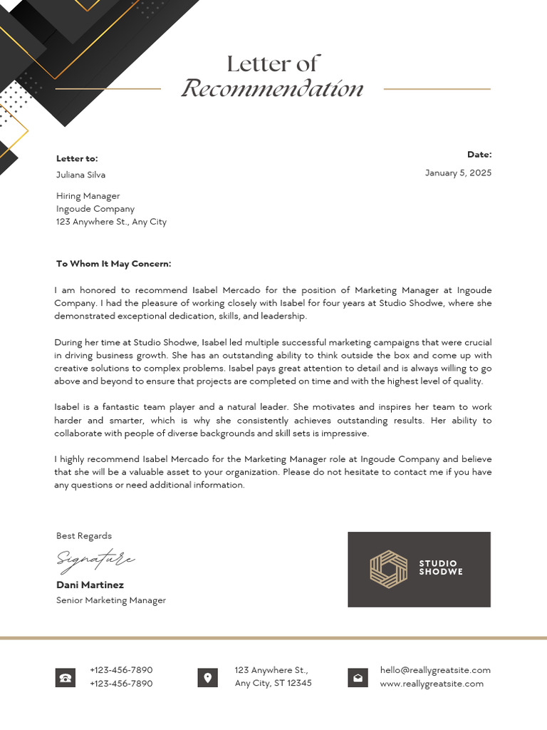 Letter of Recommendation | PDF | Self-Improvement
