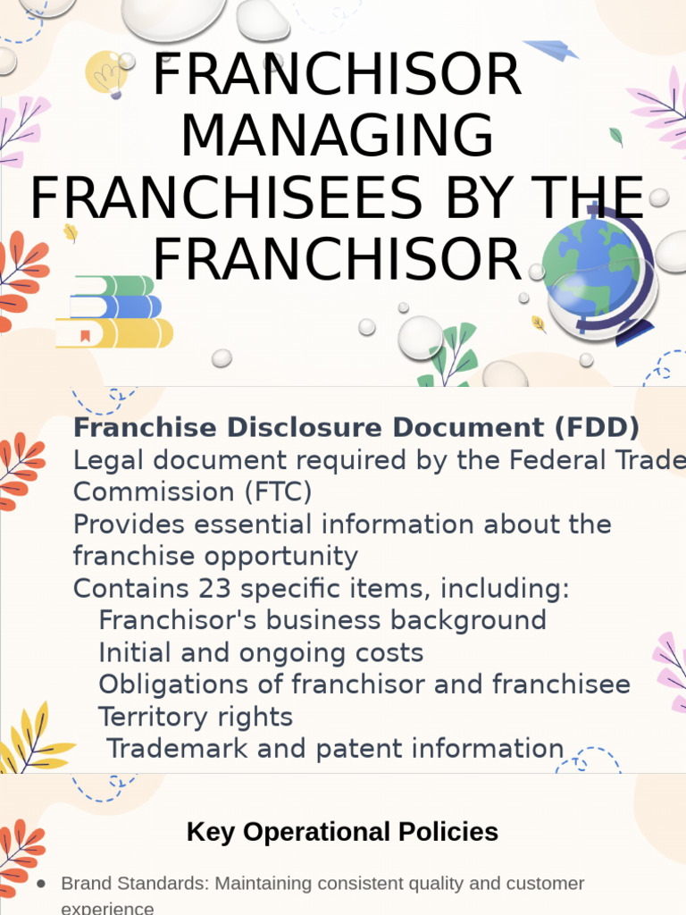 Lesson 6 Franchisor Managing Franchisees by The Franchisor | PDF ...