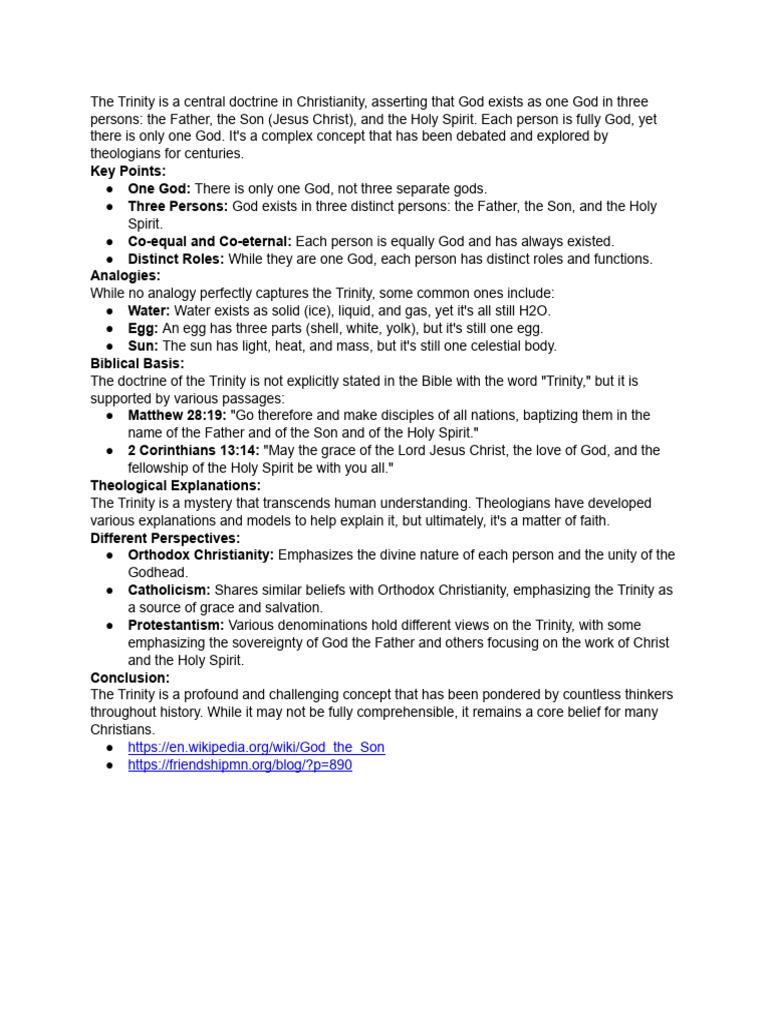 Understanding The Trinity | PDF