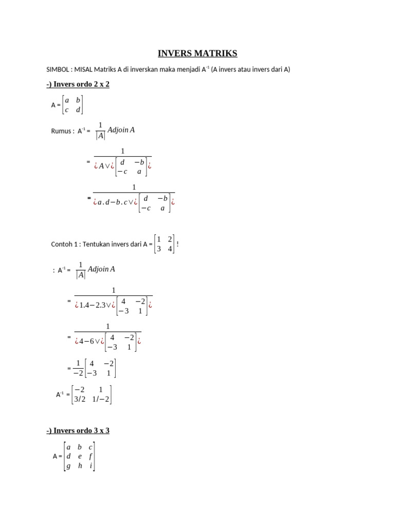 Invers Matriks | PDF