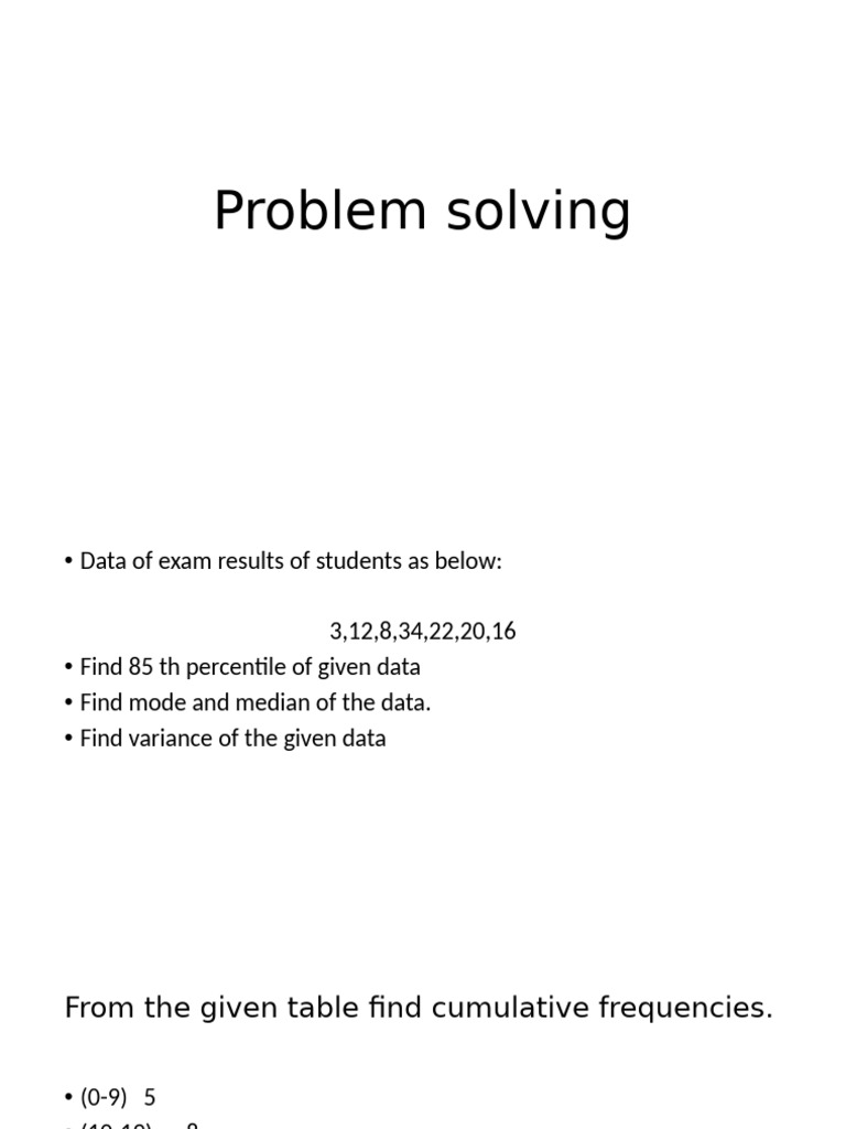 Problem Solving Statistics | PDF
