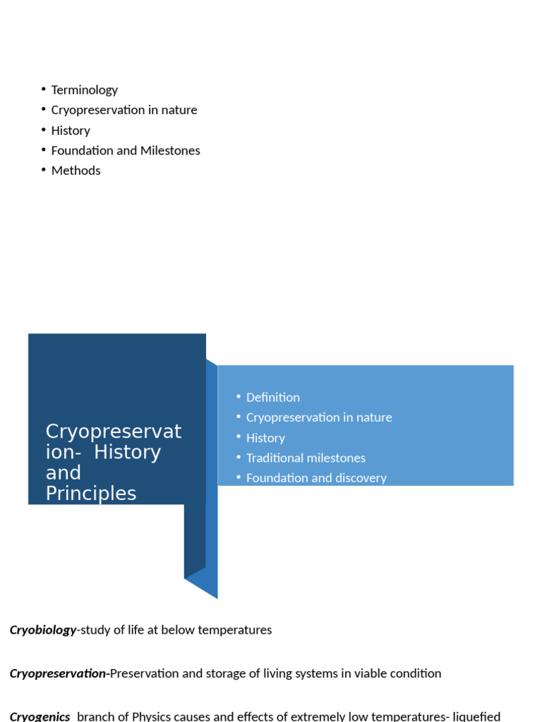 Cryopreservation: History and Methods | PDF | Properties Of Water ...
