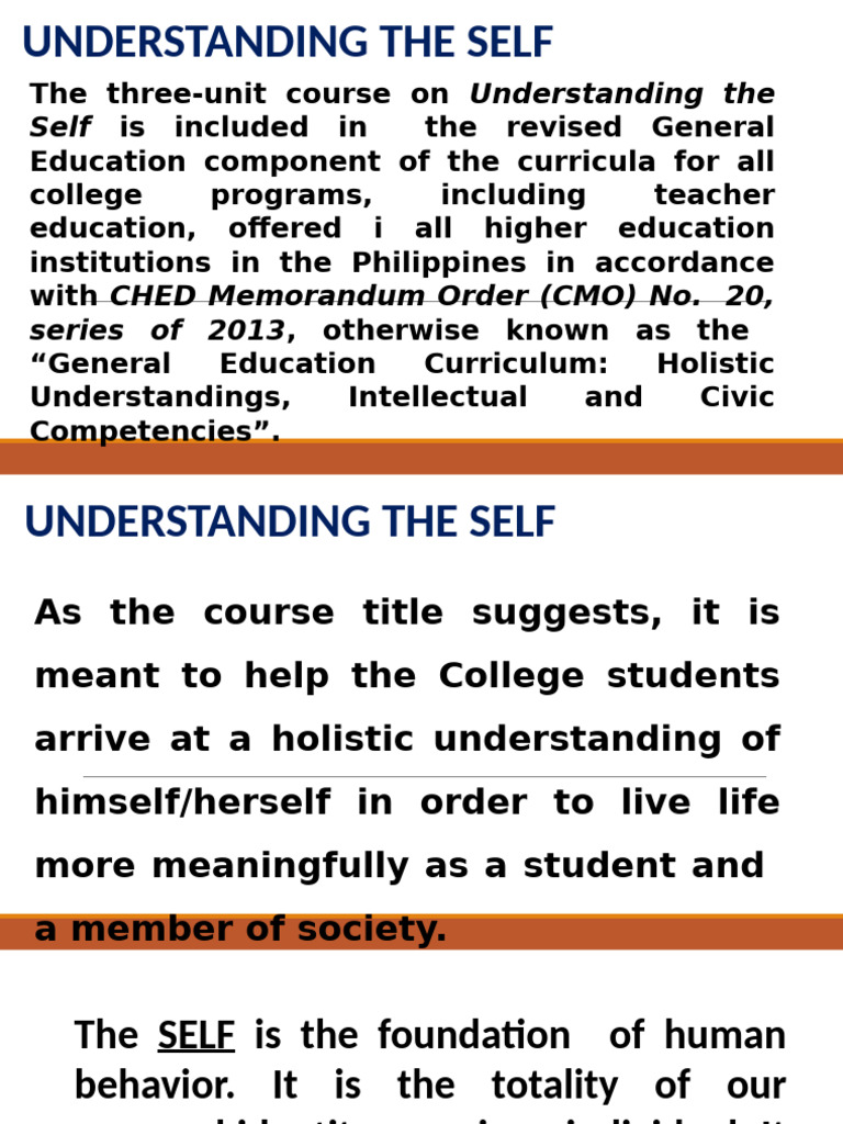 Week 1 Understanding The Self | PDF | Philosophy Of Self | Mind