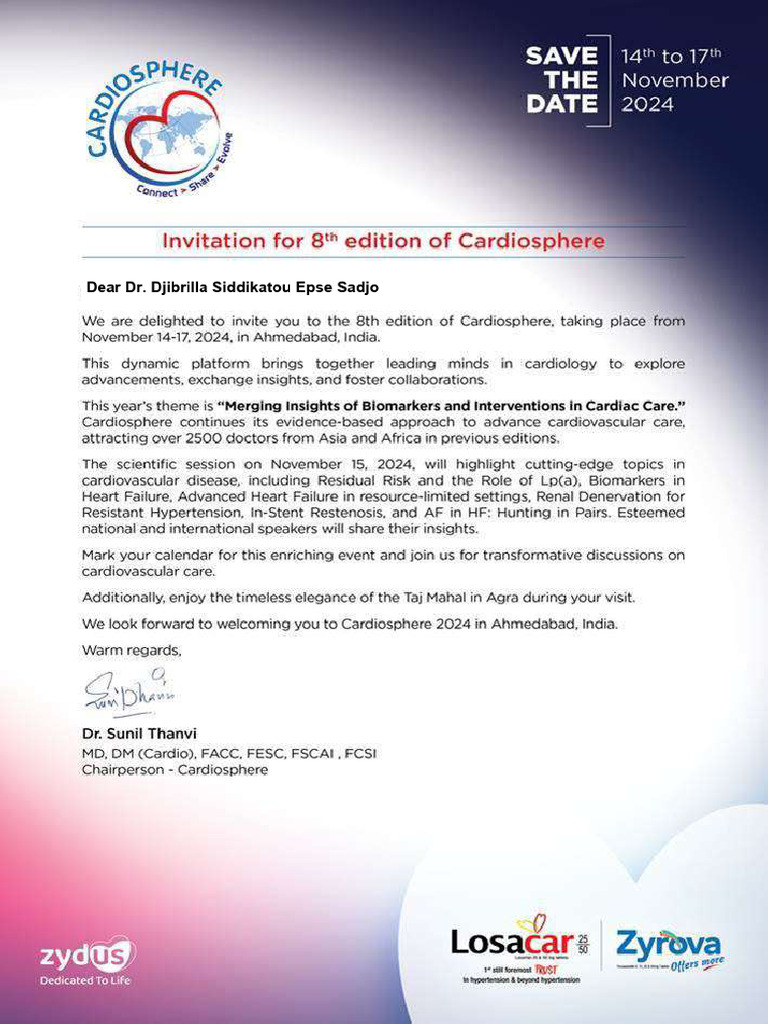 Invitation Letter - Dr. Siddikatou | PDF