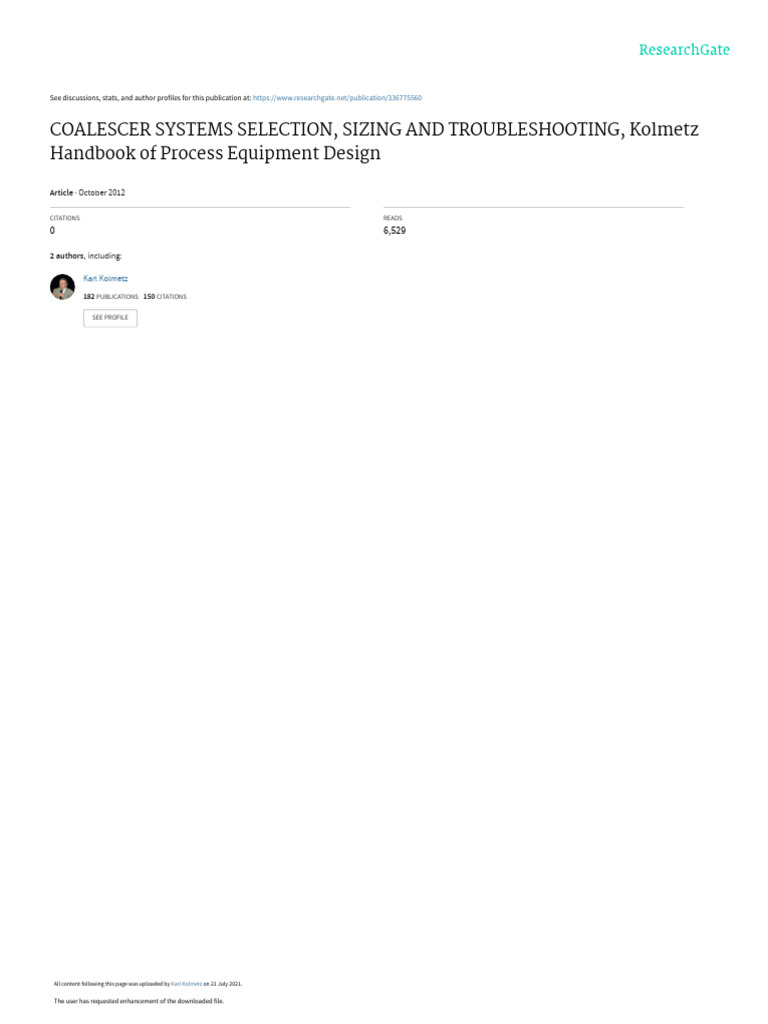 ENGINEERING DESIGN GUIDELINES Coalescer Systems Rev3.3web | PDF | Drop ...