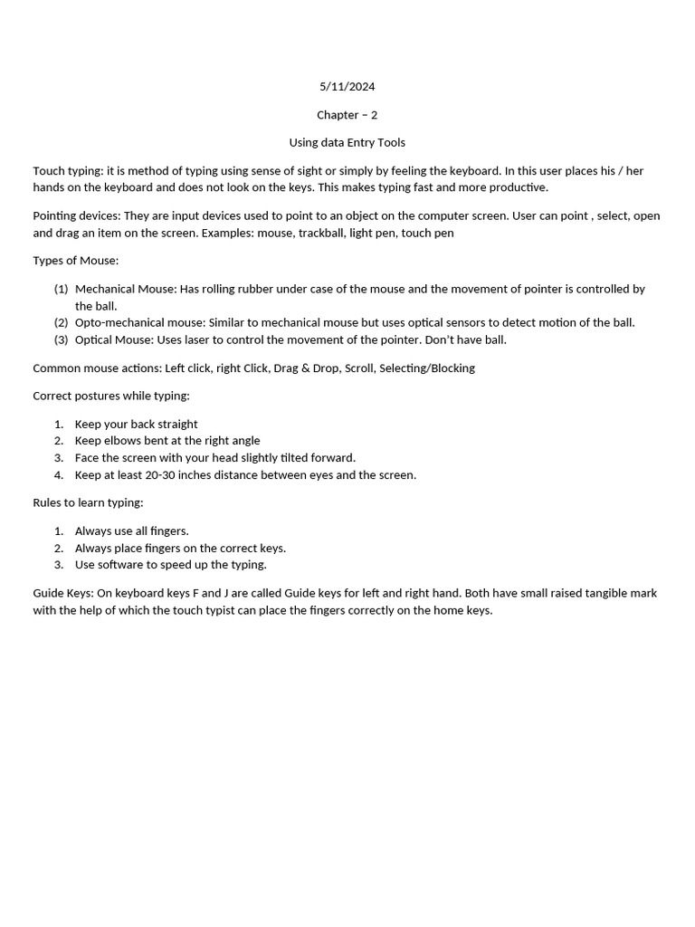 9th Chapter - 2 Data Entry Tools Part B | PDF