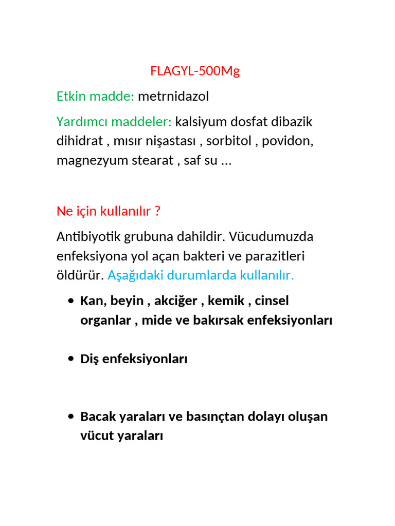 FLAGYL 500mg | PDF