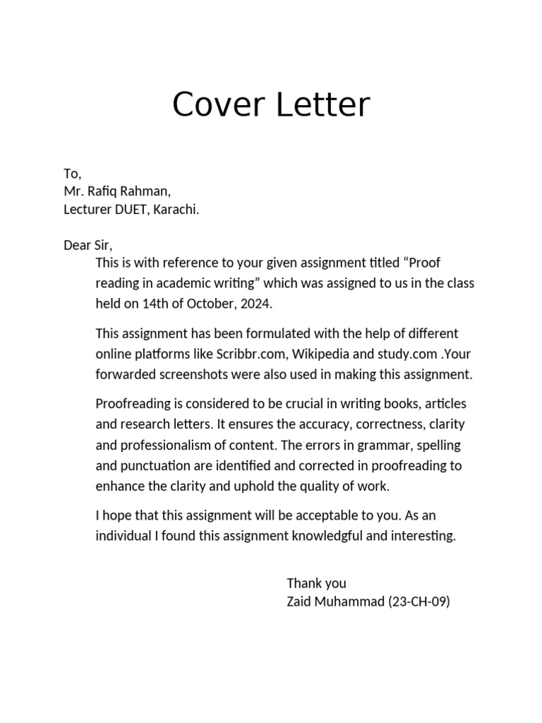 Zaid Technical Report Writing Assignment-1 | PDF | Proofreading ... Zaid Technical Report Writing Assignment-1 | PDF | Proofreading ...