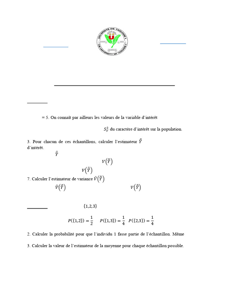 Techniques de sondage et enquêtes statistiques | PDF | Estimateur ...
