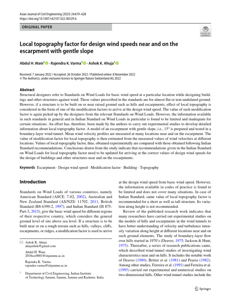 Wind Speed Design for Escarpments | PDF | Wind Tunnel | Wound