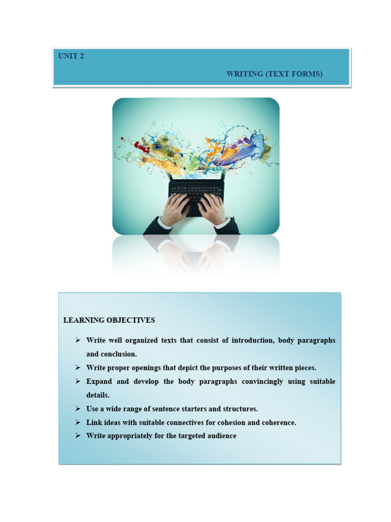 Unit Two Writig g9 PDF | PDF | Grammar | Syntax