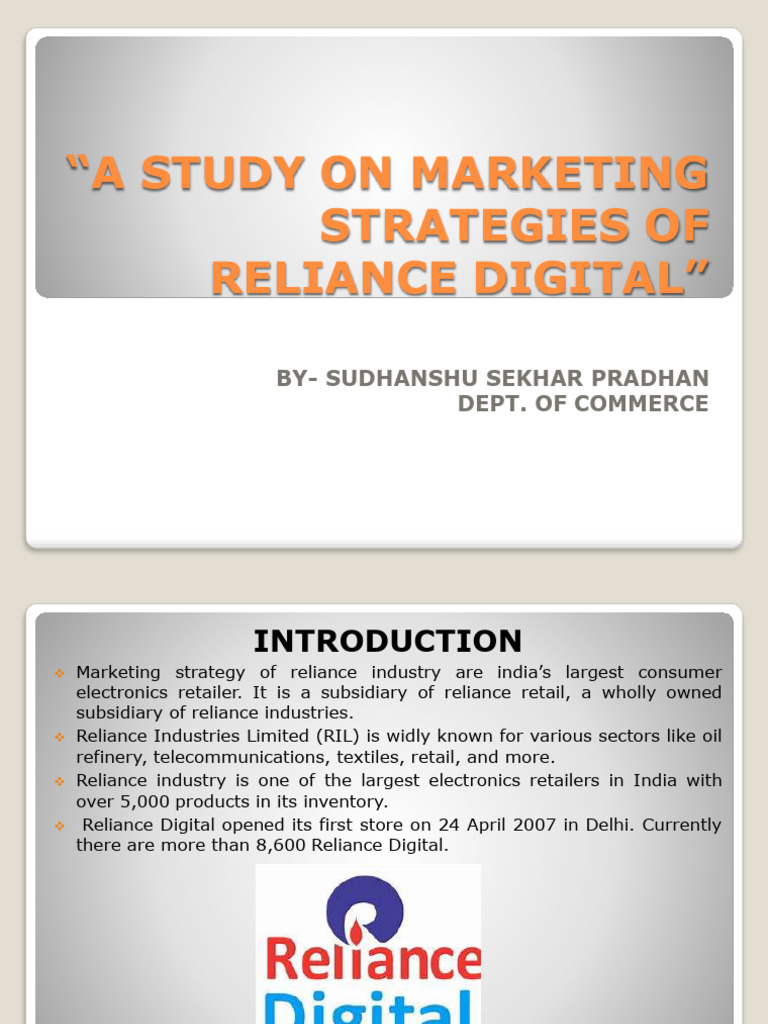 Reliance Digital Marketing Strategies Study | PDF | Marketing | Economies
