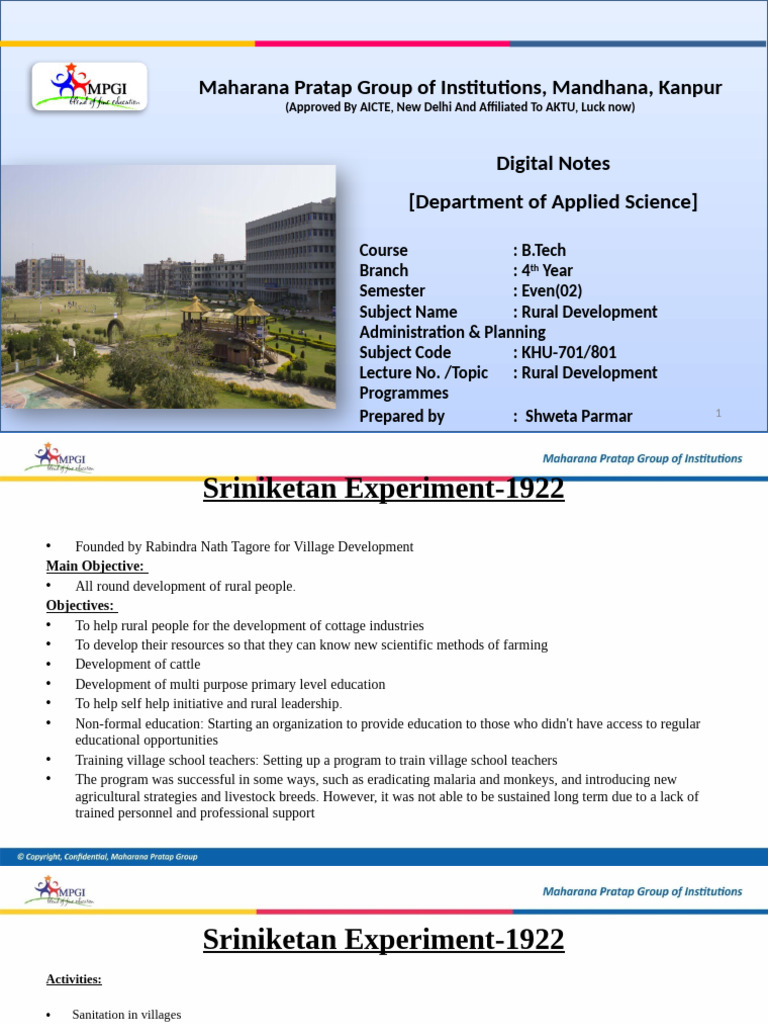 Unit 2 Rural Development Programmes | PDF | Agriculture