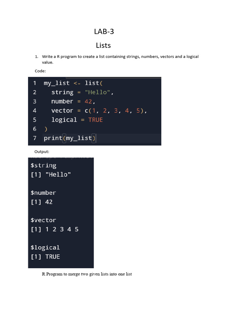 R Programming: Lists, Matrices, Data Frames | PDF | Teaching Methods & Materials | Computers