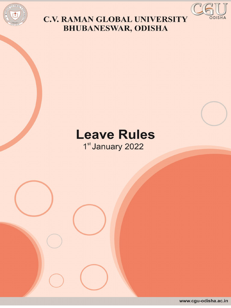 Leave Rules CGU | PDF | Parental Leave | Employment
