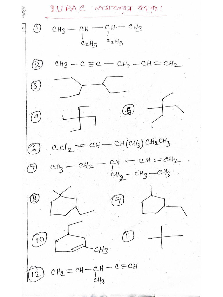 IUPAC Nomenclature Home Work | PDF