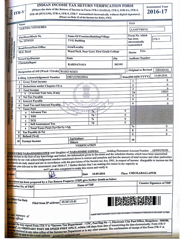 Vijetha It Return | PDF