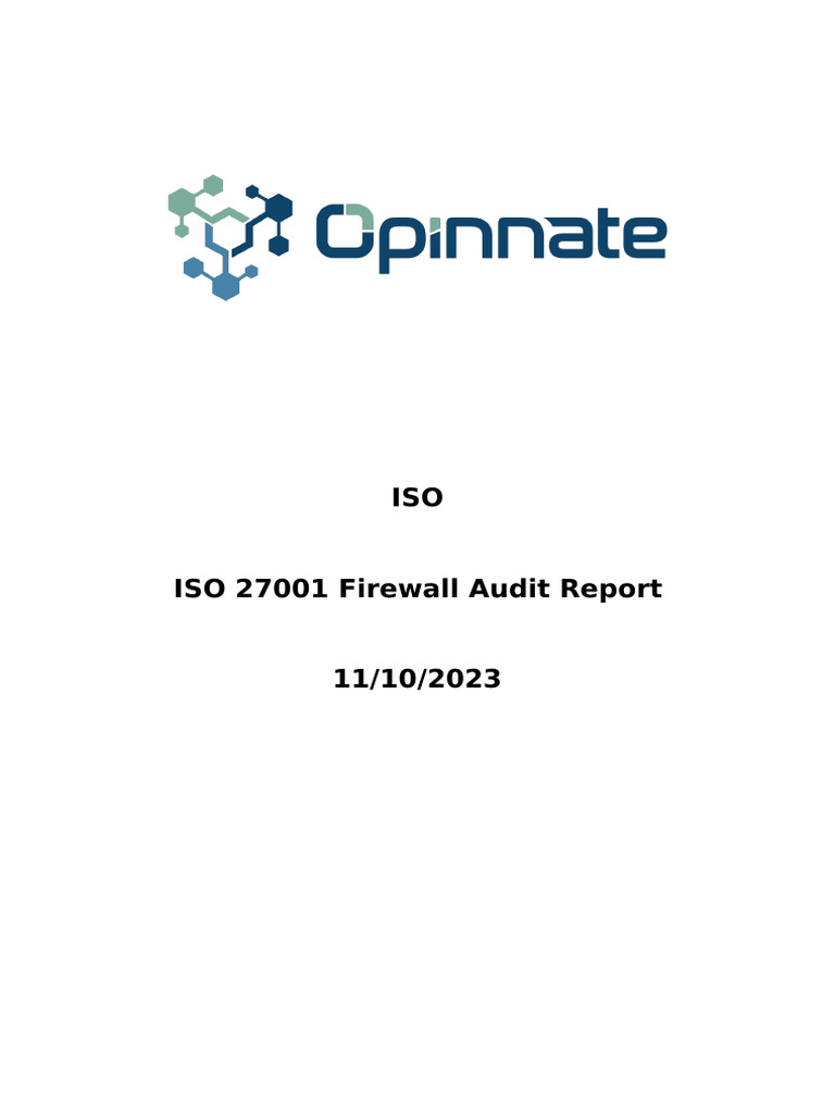 ISO 27001 Firewall Audit Guide | PDF | Audit | Firewall (Computing)