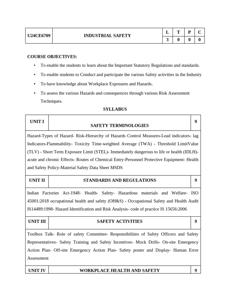 U24ce6709 - Industrial Safety | PDF | Occupational Safety And Health ...
