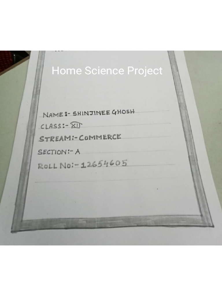 Home Science Practical File | PDF