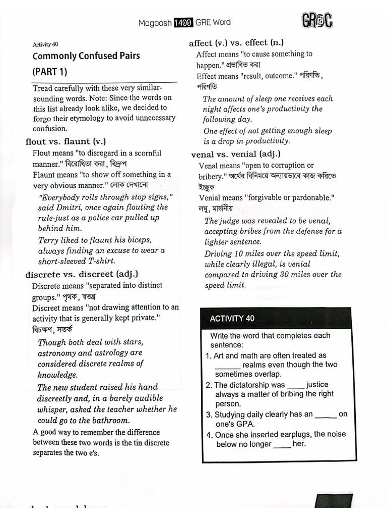 MAGOOSH 1400 GRE Word 5 | PDF