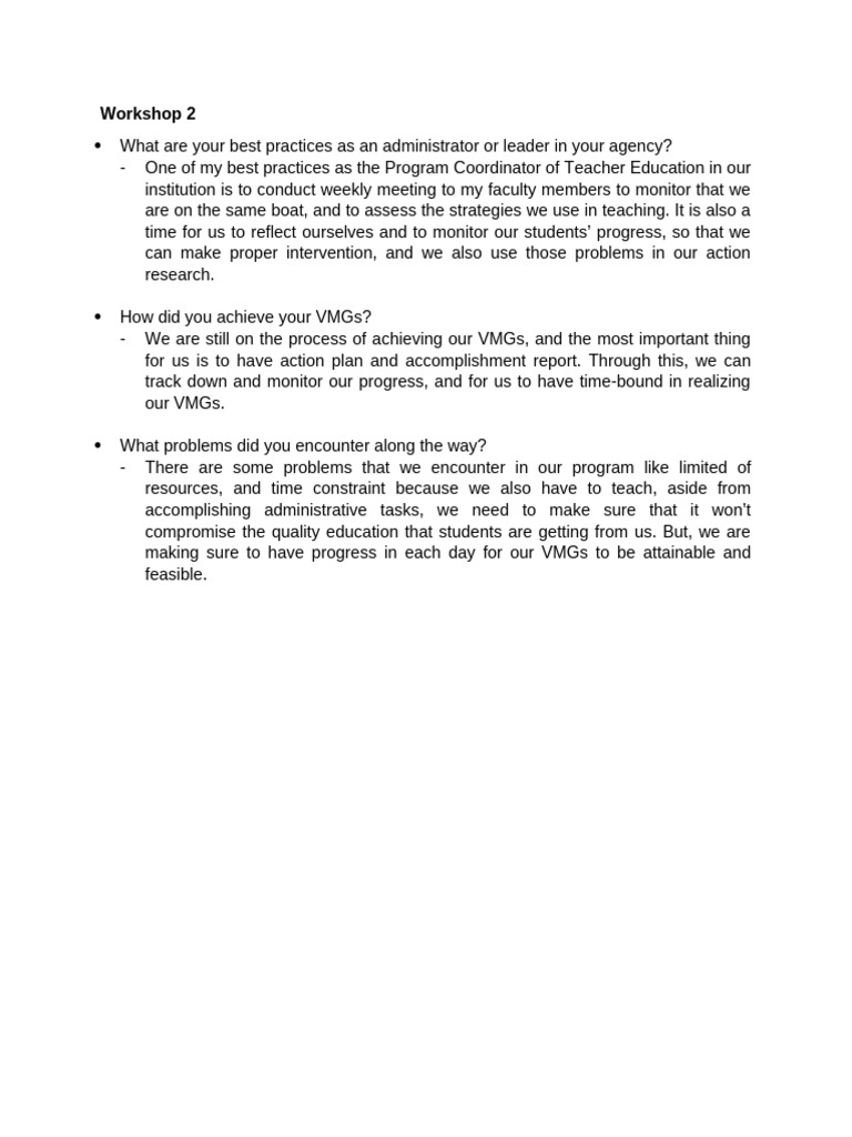 Workshop 2 answers | PDF