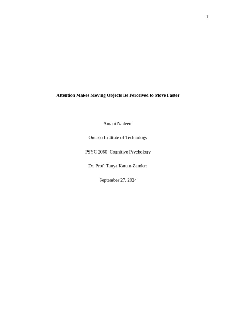 Cognitive Psych. Paper 01 | PDF | Attention | Perception