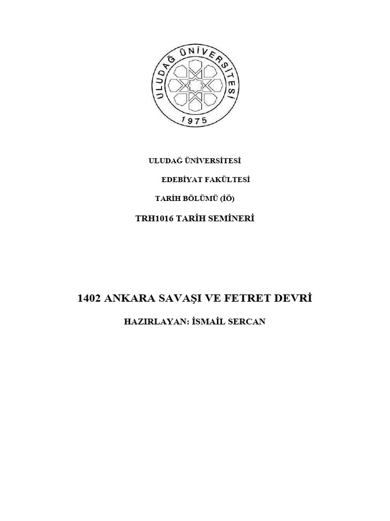 1402 Ankara Savasi Ve Fetret Devri | PDF