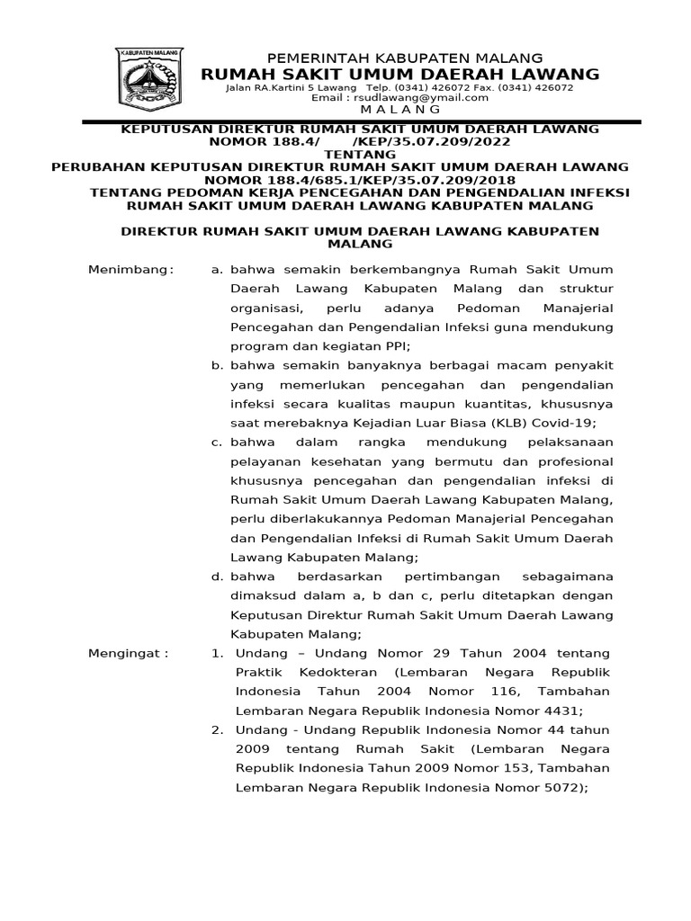 SK Direktur Pedoman Manajerial PPI 2022 | PDF