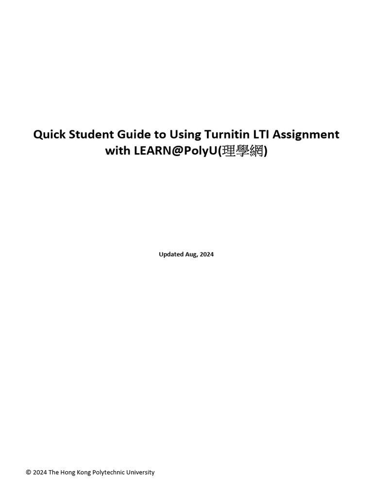Turnitin LTI Student Guide | PDF | Turnitin | Software