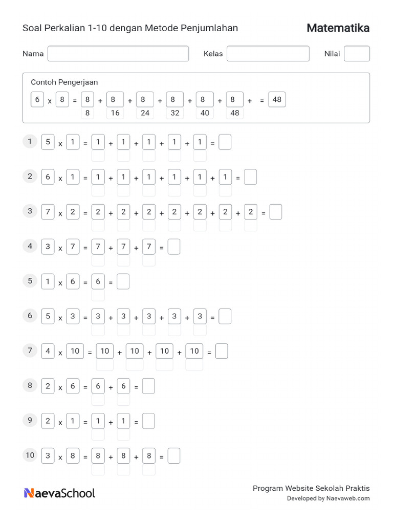 Matematika Perkalian 1 10 Dengan Cara1727808318 | PDF
