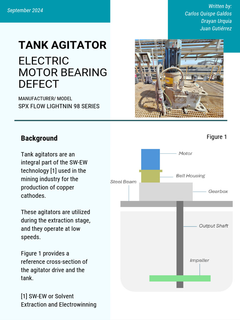 Case Study - Tank Agitator Electric Motor Bearing Defect | PDF