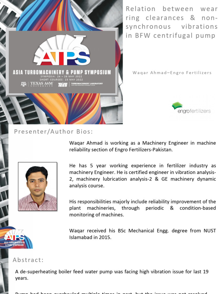 Case Study - Relation Between Wear Ring Clearance and Non-Synchronous ...