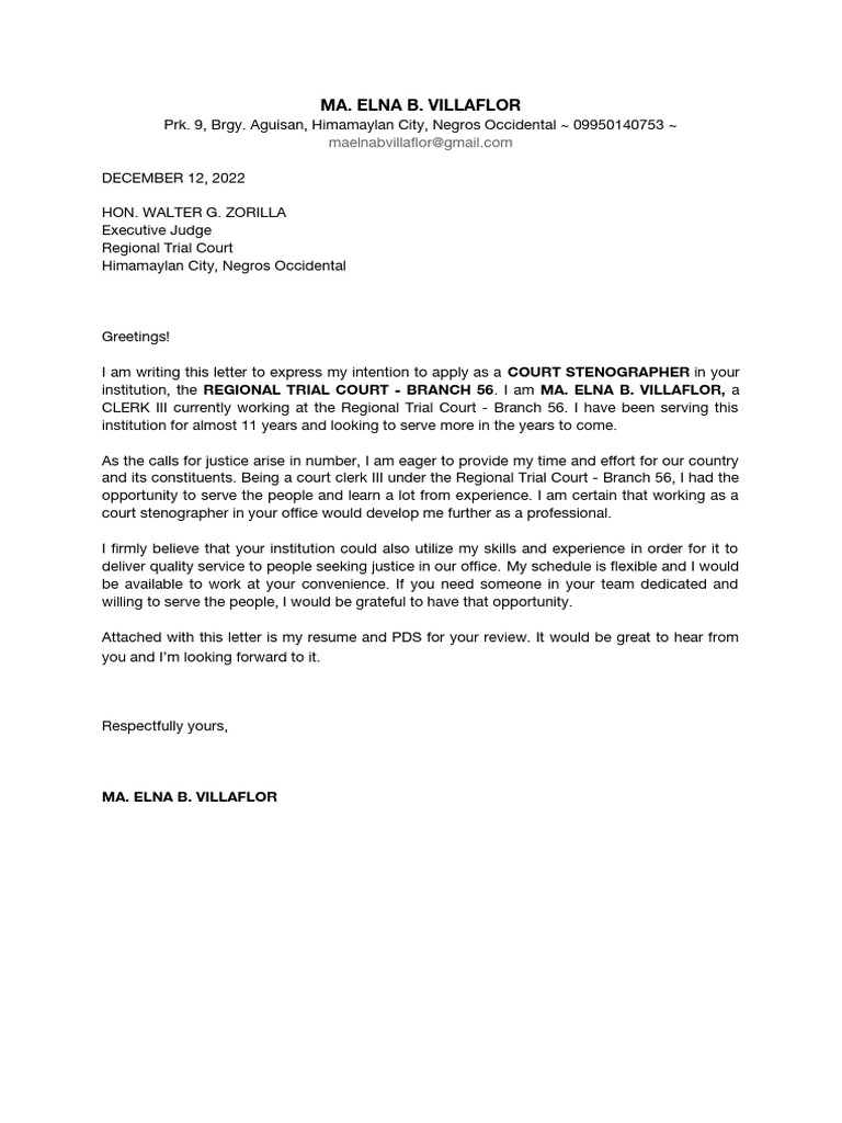 Court Stenographer Application | PDF