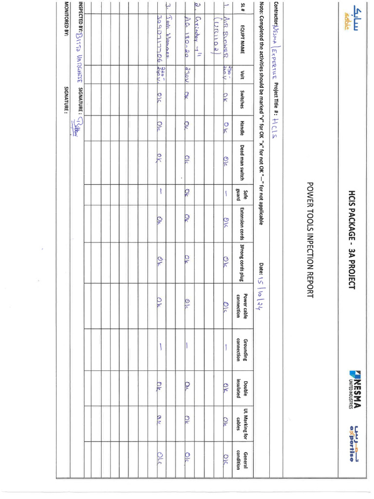 Power Tools Checklist | PDF