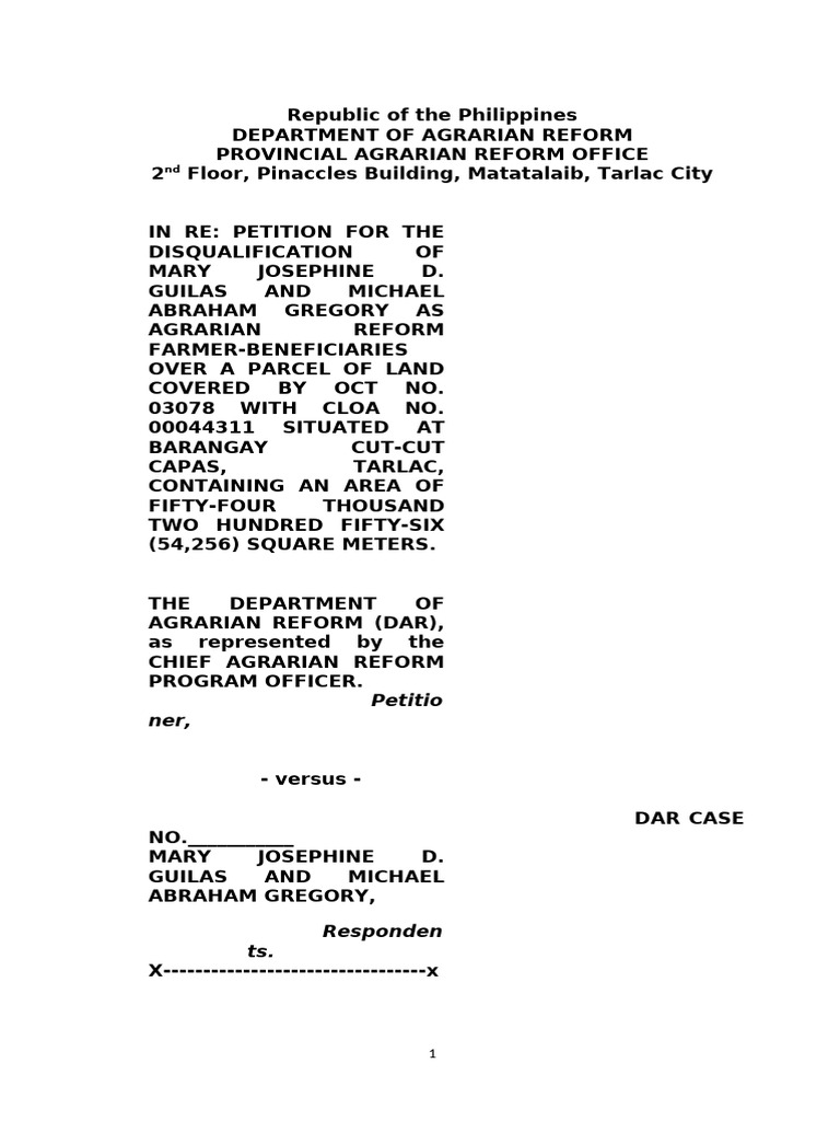 Petition For Disqualification Mary Jospehine Guilas | PDF | Justice | Crime & Violence