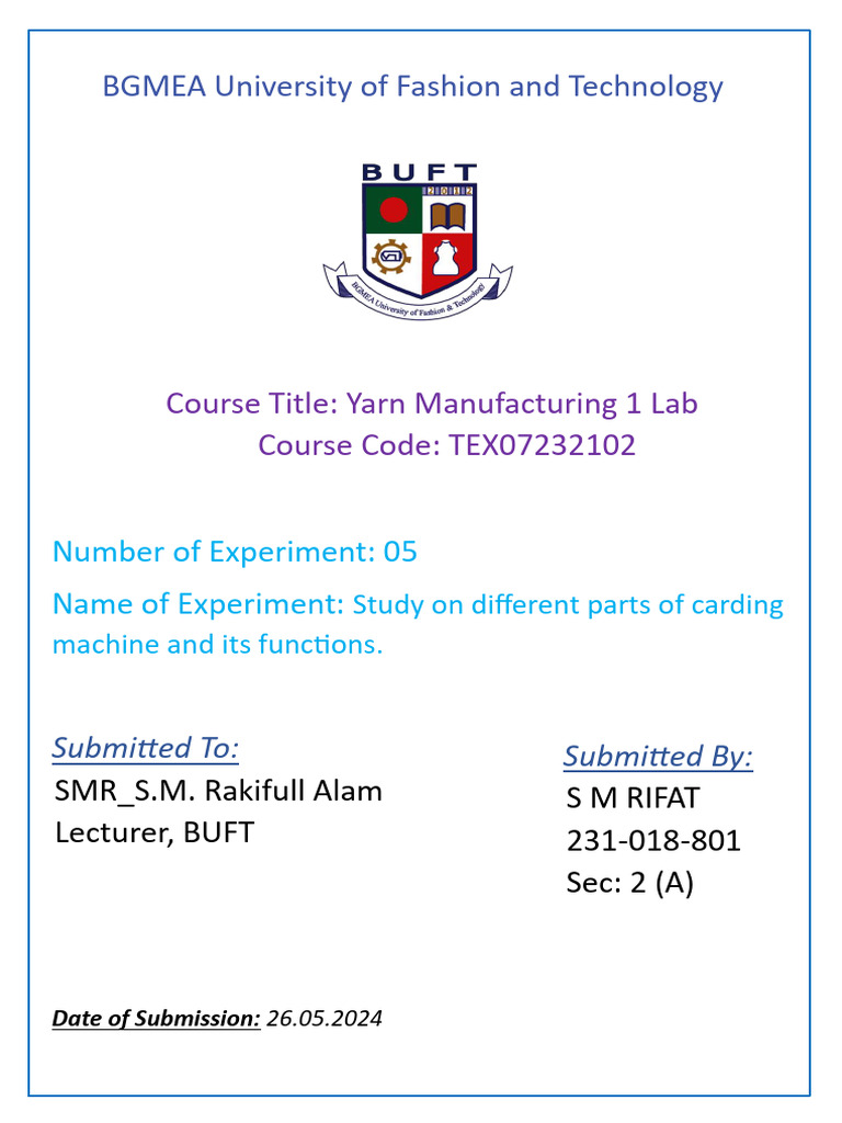 Carding Machine | PDF | Textiles