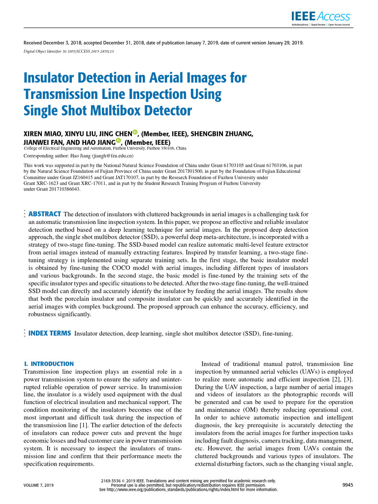 Insulator Detection in Aerial Images For Transmission Line Inspection Using Single Shot Multibox ...