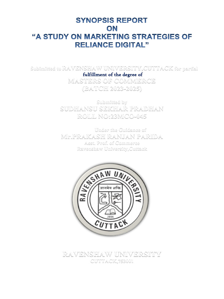 A Study On Marketing Strategies of Reliance Digital | PDF | Marketing ...