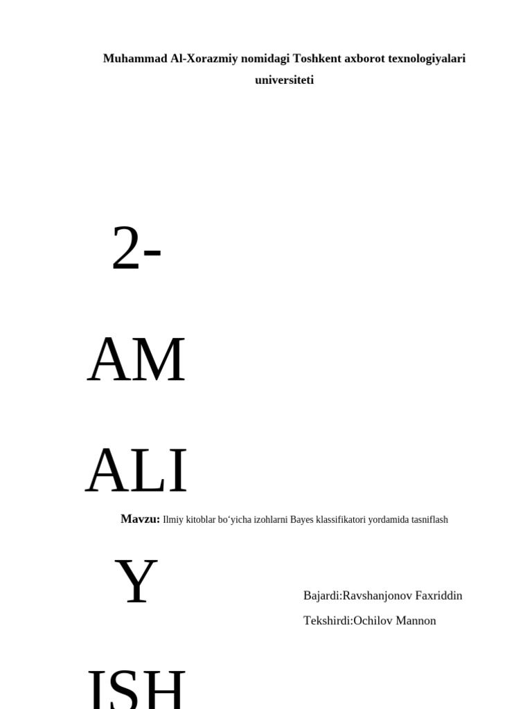 2 Amaliy | PDF