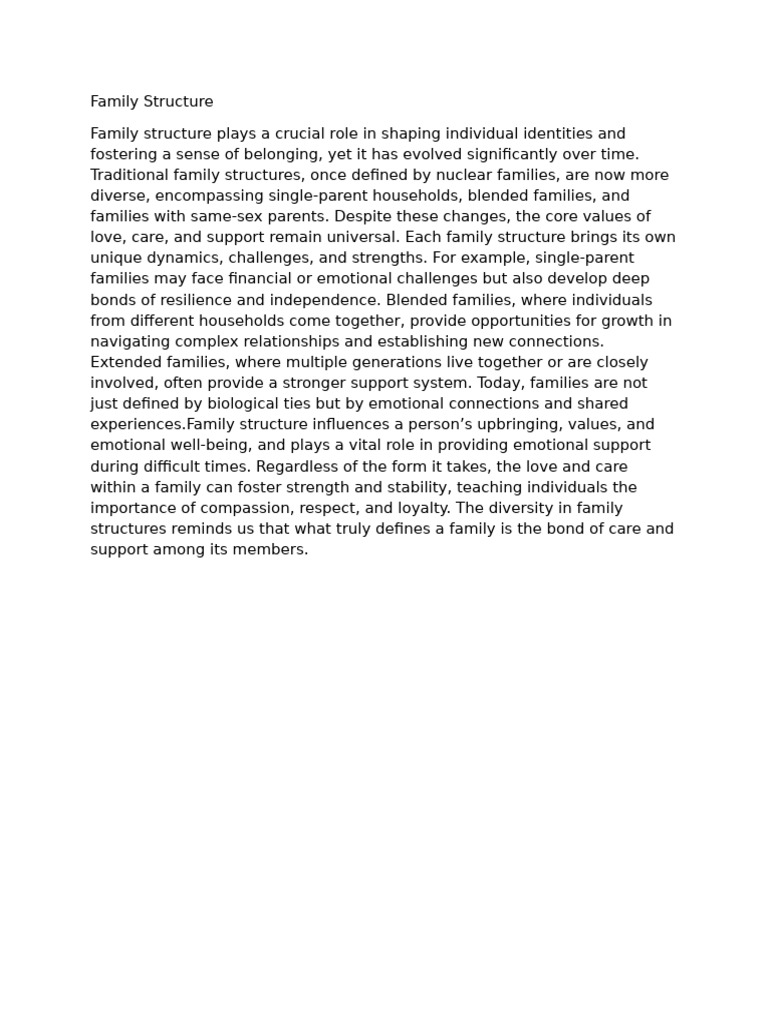 Family Structure Reflection | PDF