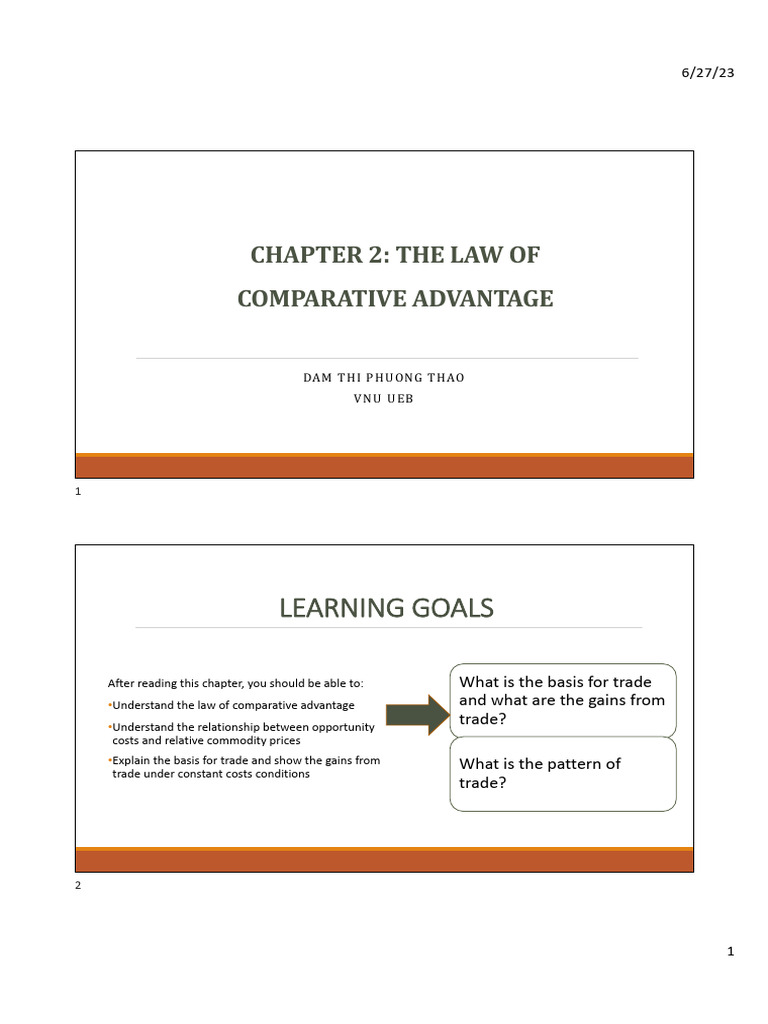 IE - Chapter 2 - Labor Productivity and Comparative Advantage | PDF | Comparative Advantage | Trade