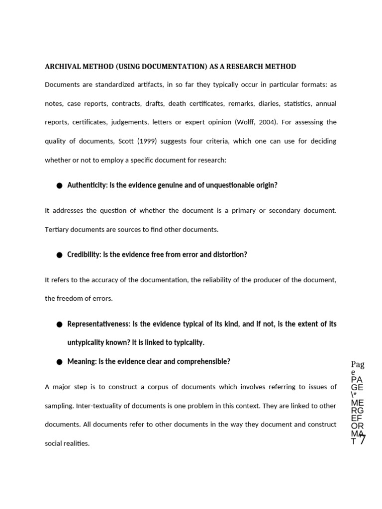 Archival Method | PDF | Data | Statistics